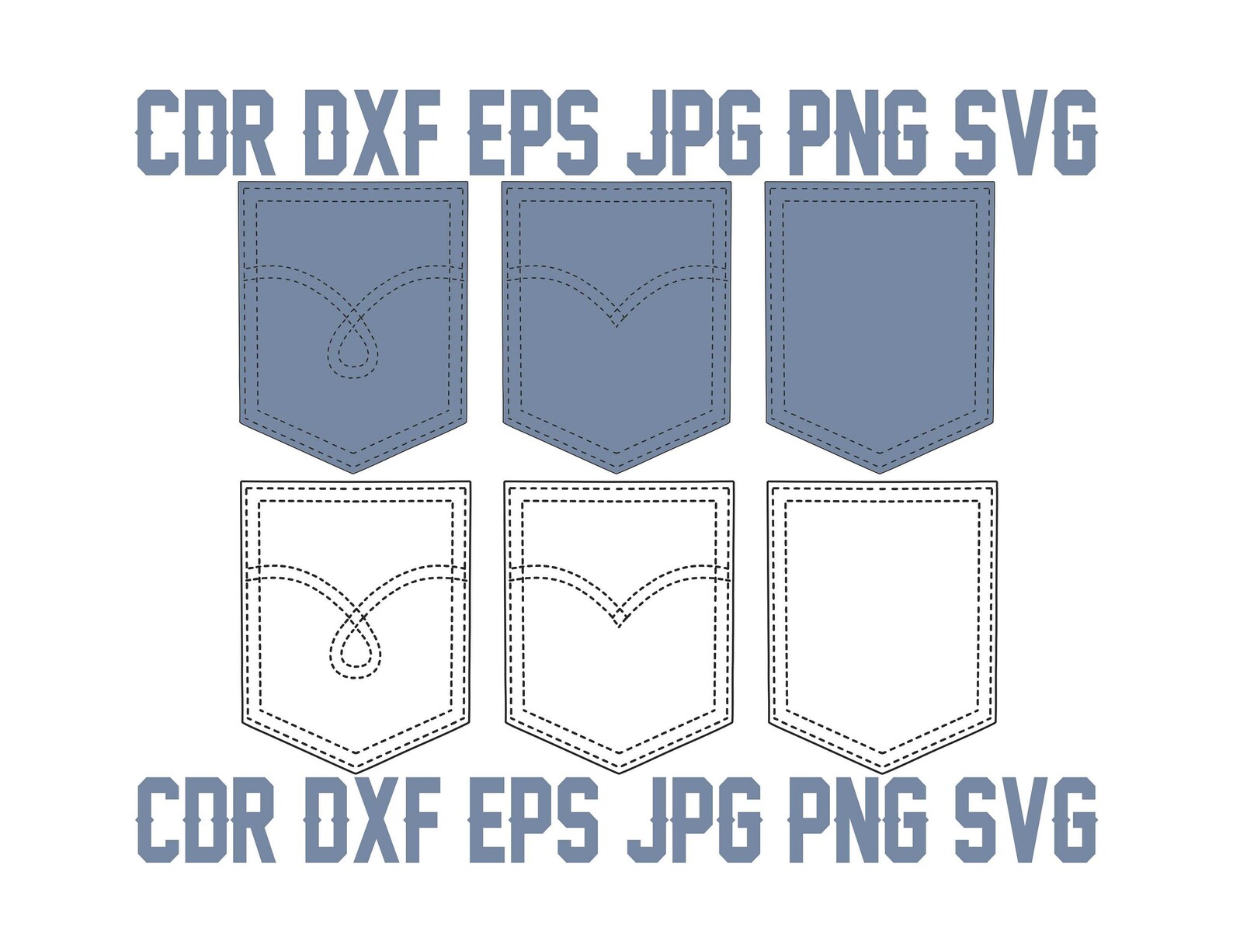 Shirt Pocket Svg, Instant Download Vector Pocket Silhouette, Printable ...