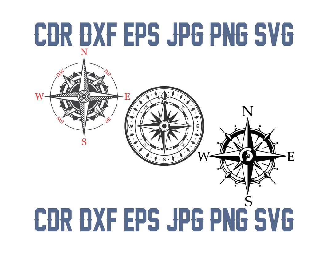 Vector Compass Svg Files, Digital Nautical Files, Printable Shirt ...