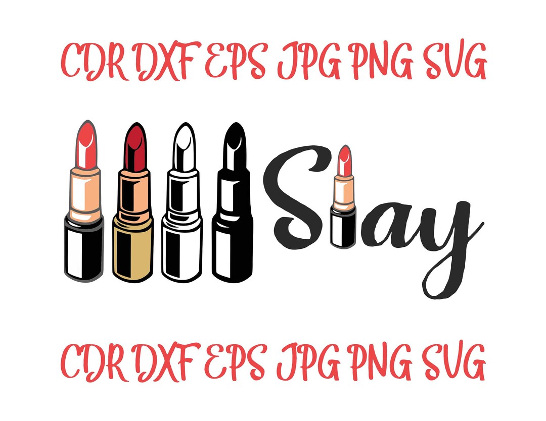 Lipstick Svg Cutting File, Digital Makeup Svg Instant Download File ...