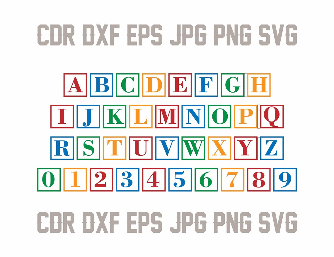 Alphabet Blocks Svg Blocks Letters Svg Building Blocks Svg - Etsy