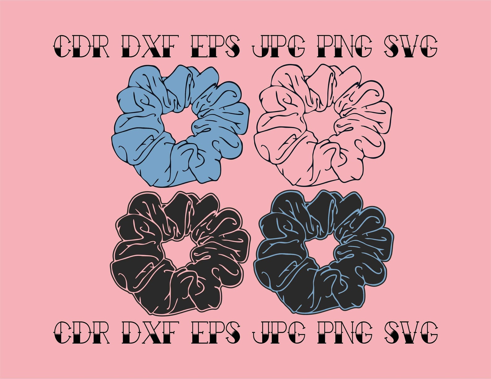 Scrunchie Svg Cutting Files, Vector Vsco Girl Design, Sksksk Svg ...