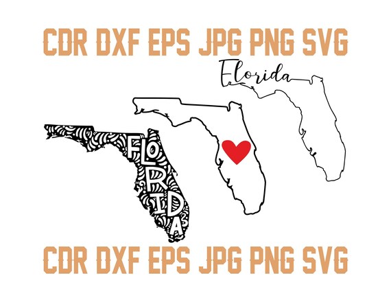 Florida Svg Cutting Files Digital Florida State Clipart | Etsy
