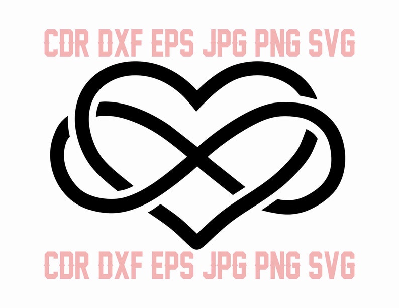 Infinity Heart Svg Infinity Love Clipart Valentines Day - Etsy