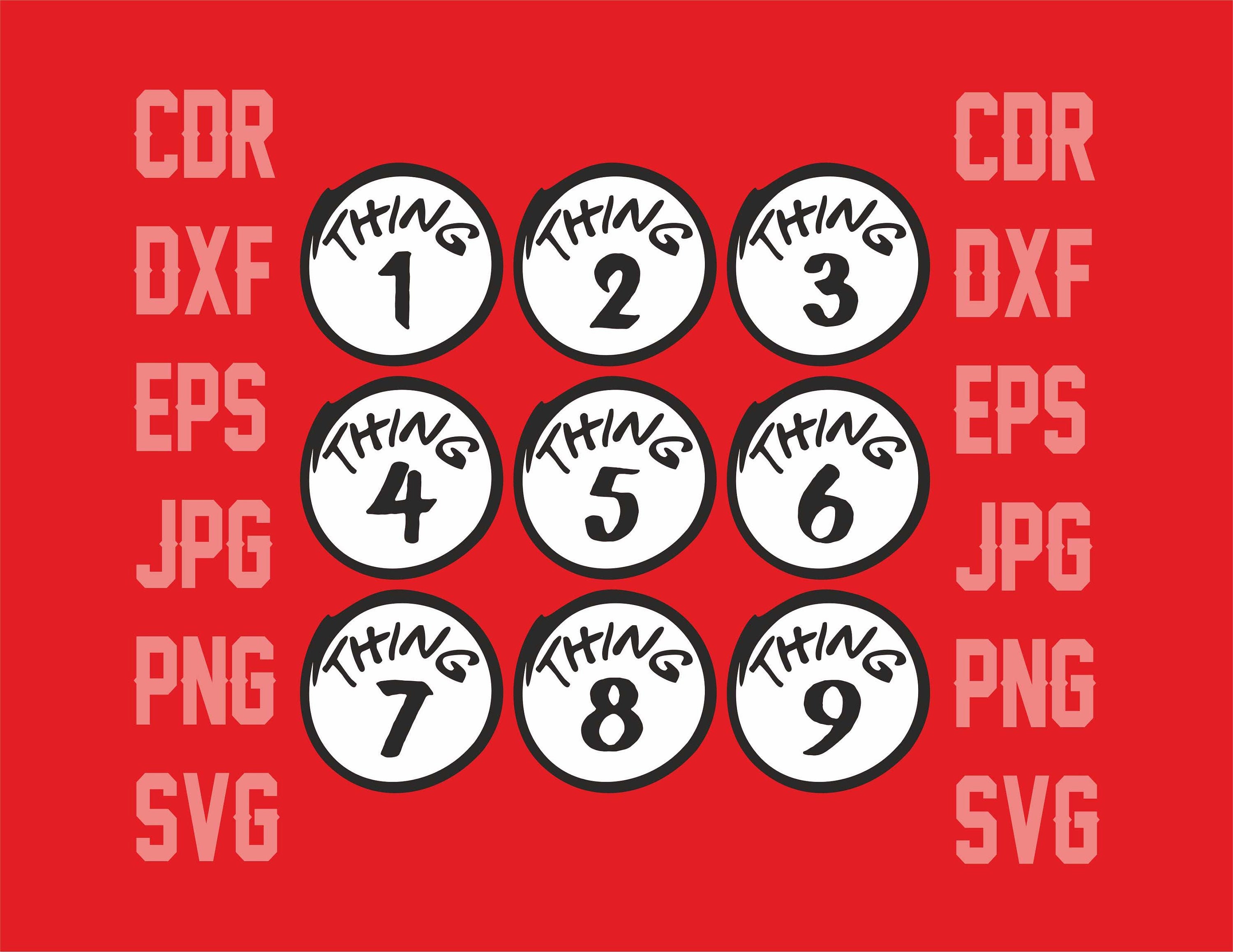 Thing one vector cutting files Wild thing printable design | Etsy