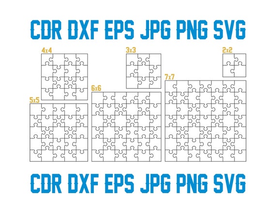 Vector puzzle svg cutting files printable puzzle piece | Etsy