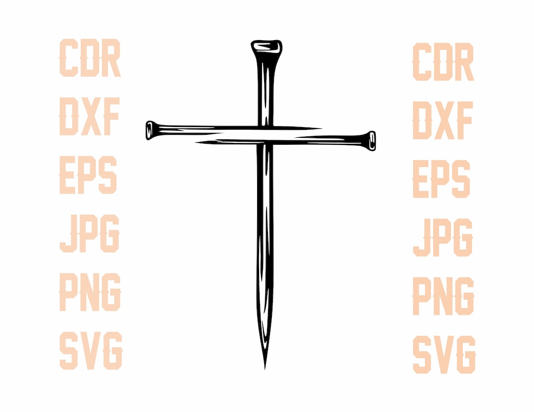 Cross Nails Svg, Christian Cross Svg, Bible Cross Silhouette, Jesus Svg ...