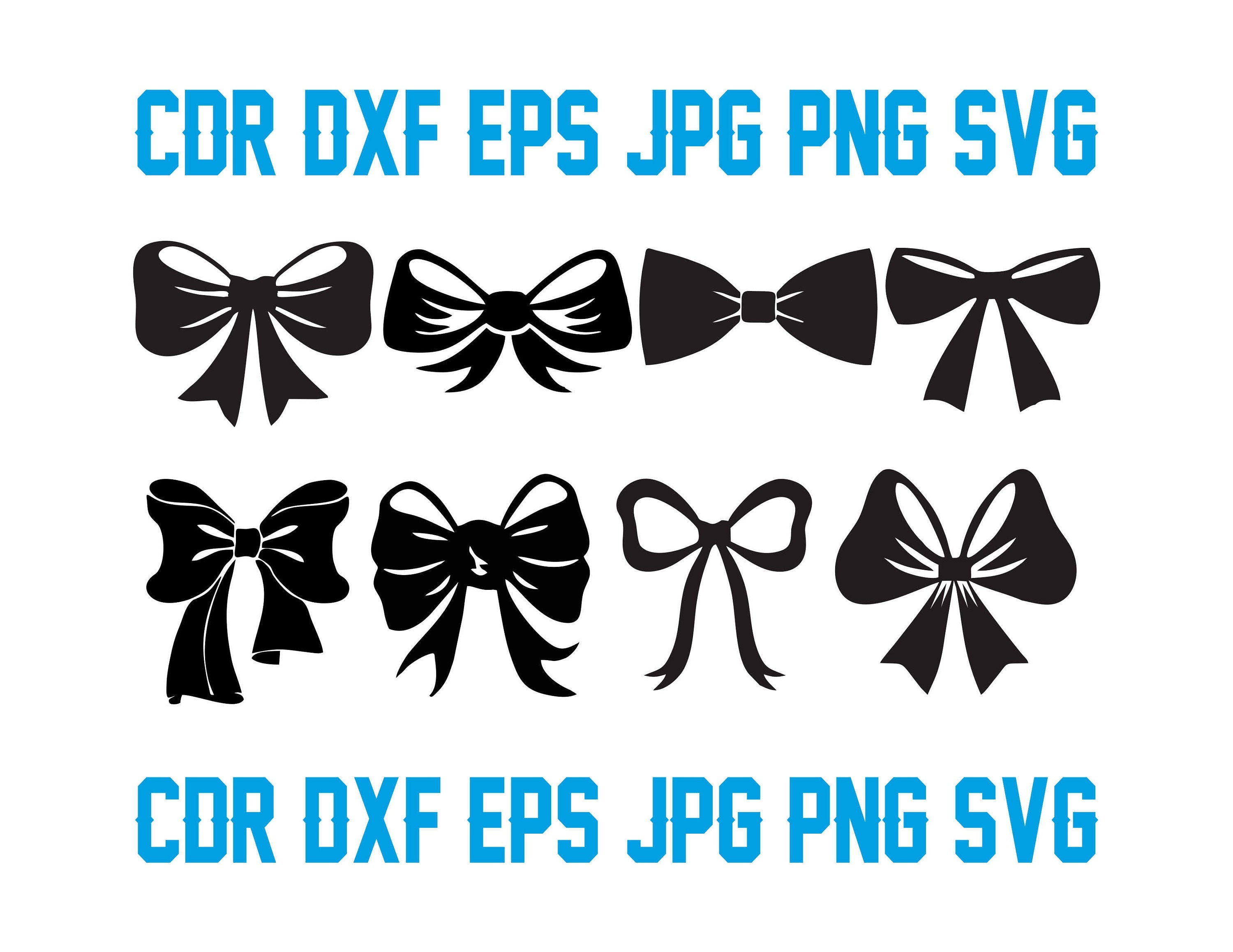 Hair bow svg cutting files instant download bow template | Etsy