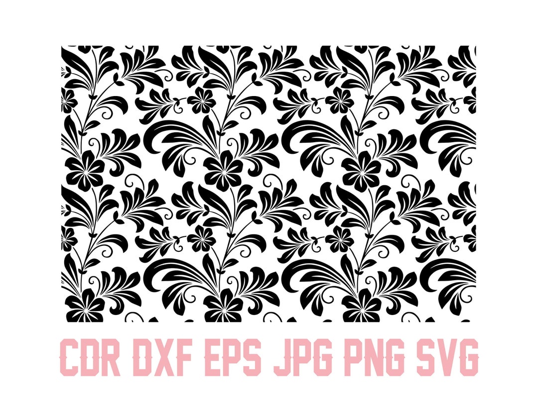 Tooled Leather Svg, Vector Seamless Floral Pattern, Digital Flowers ...