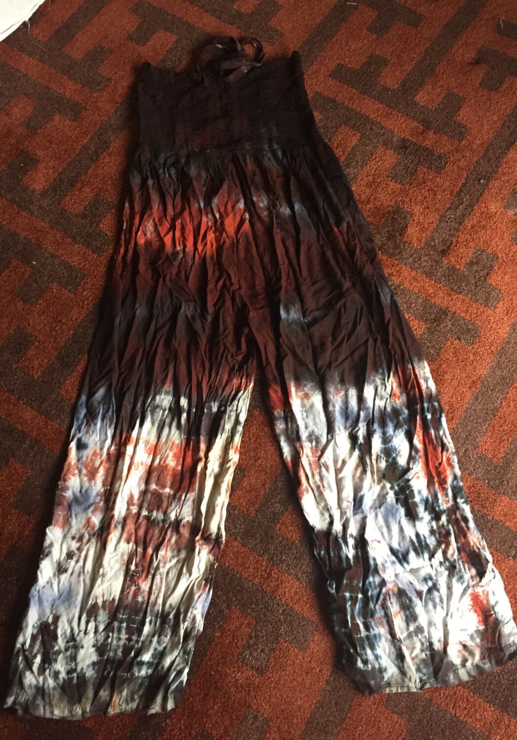 Tia- Brown and Black Tie Dye Jumpsuit - Etsy