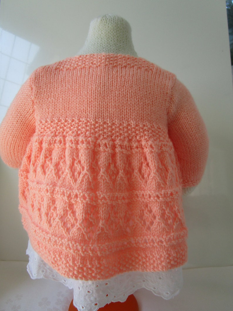 Girls' Lacy Matinee Coat Jacket. 6 12 Months. Knitting Pattern. Instant ...