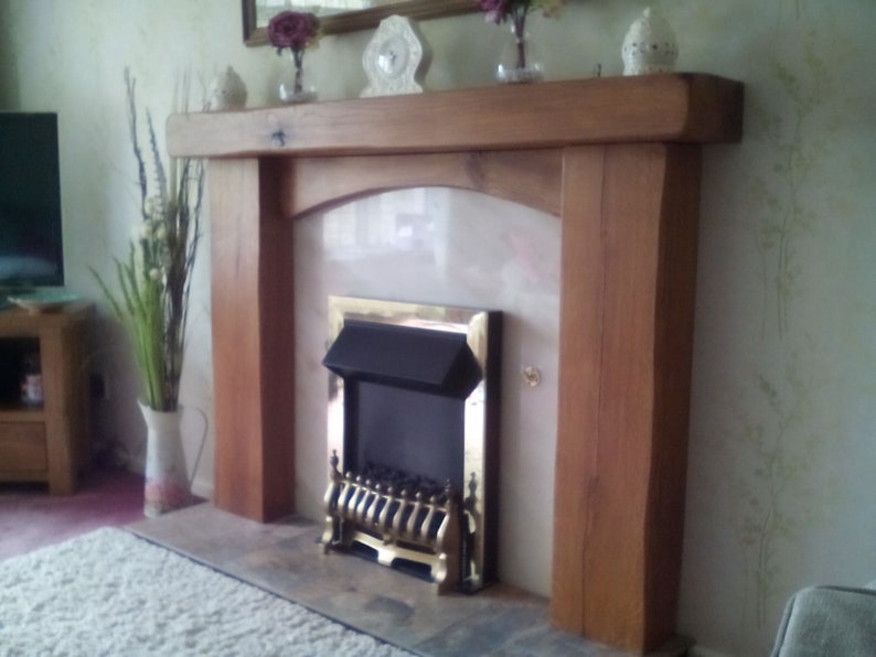 Fireplace Surround, Solid Rustic Oak - Made to Measure - Kaminumrandung ...