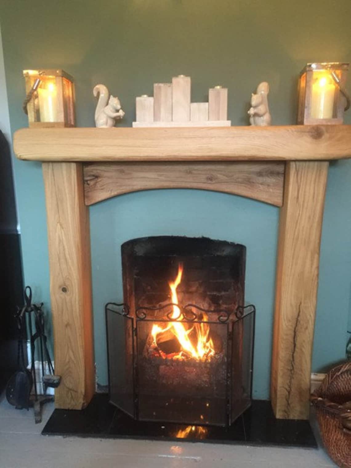 Fireplace Surround, Solid Rustic Oak - Made to Measure - Kaminumrandung ...