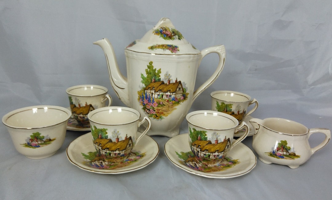 Alfred Meakin Hathaway Cottage, 11 Piece Tea Set, Teapot, Milk Jug ...