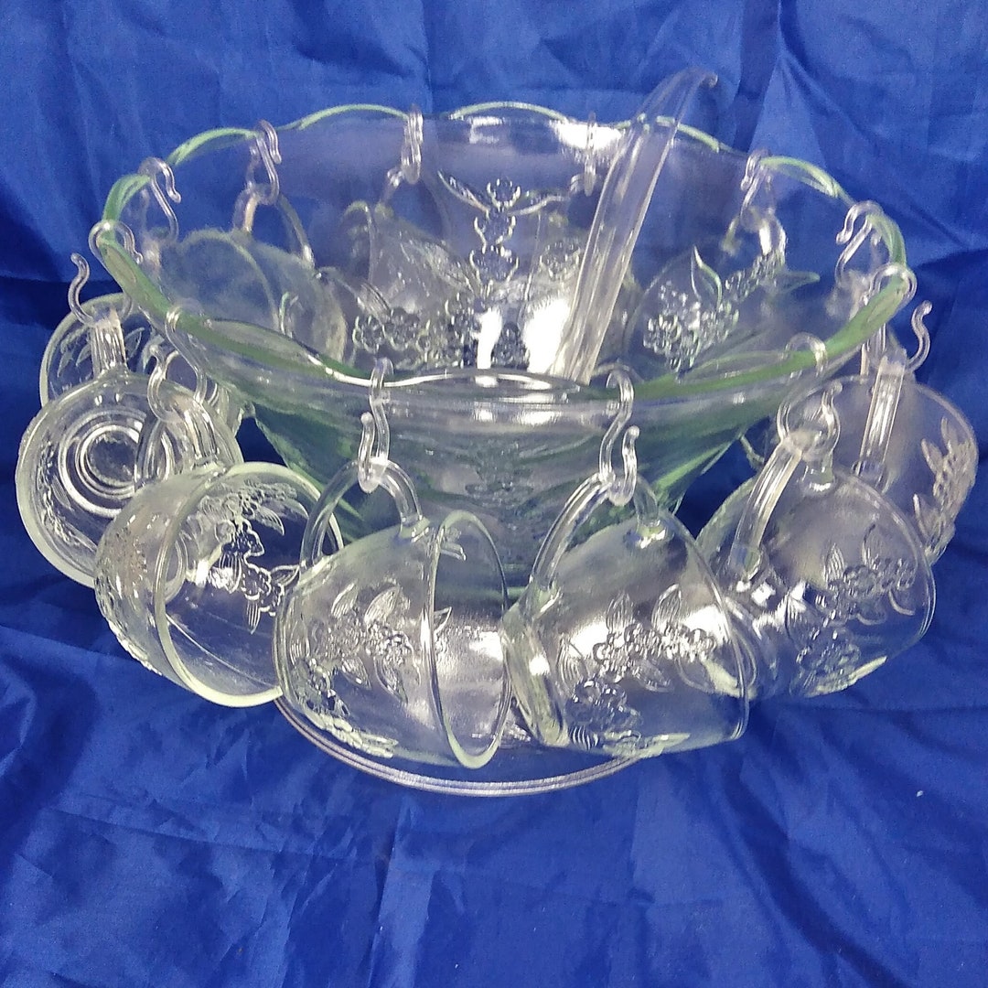 Vtg Punch Bowl Set Stand, Serves 12, KIG Indonesia - Etsy UK