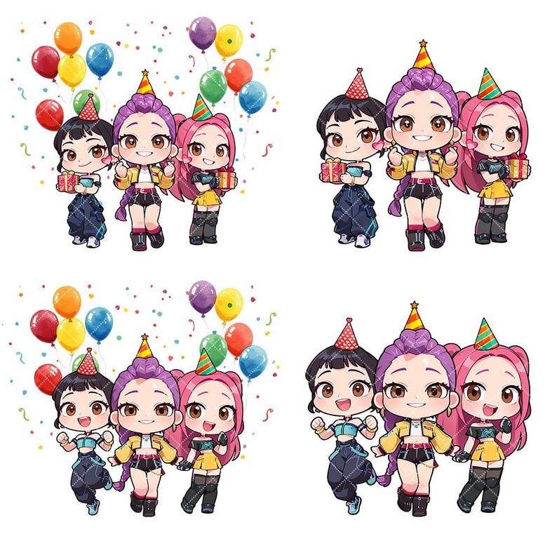Chibi Birthday K-pop Demon Hunters Clipart PNG, Kawaii Anime Idol Rumi ...