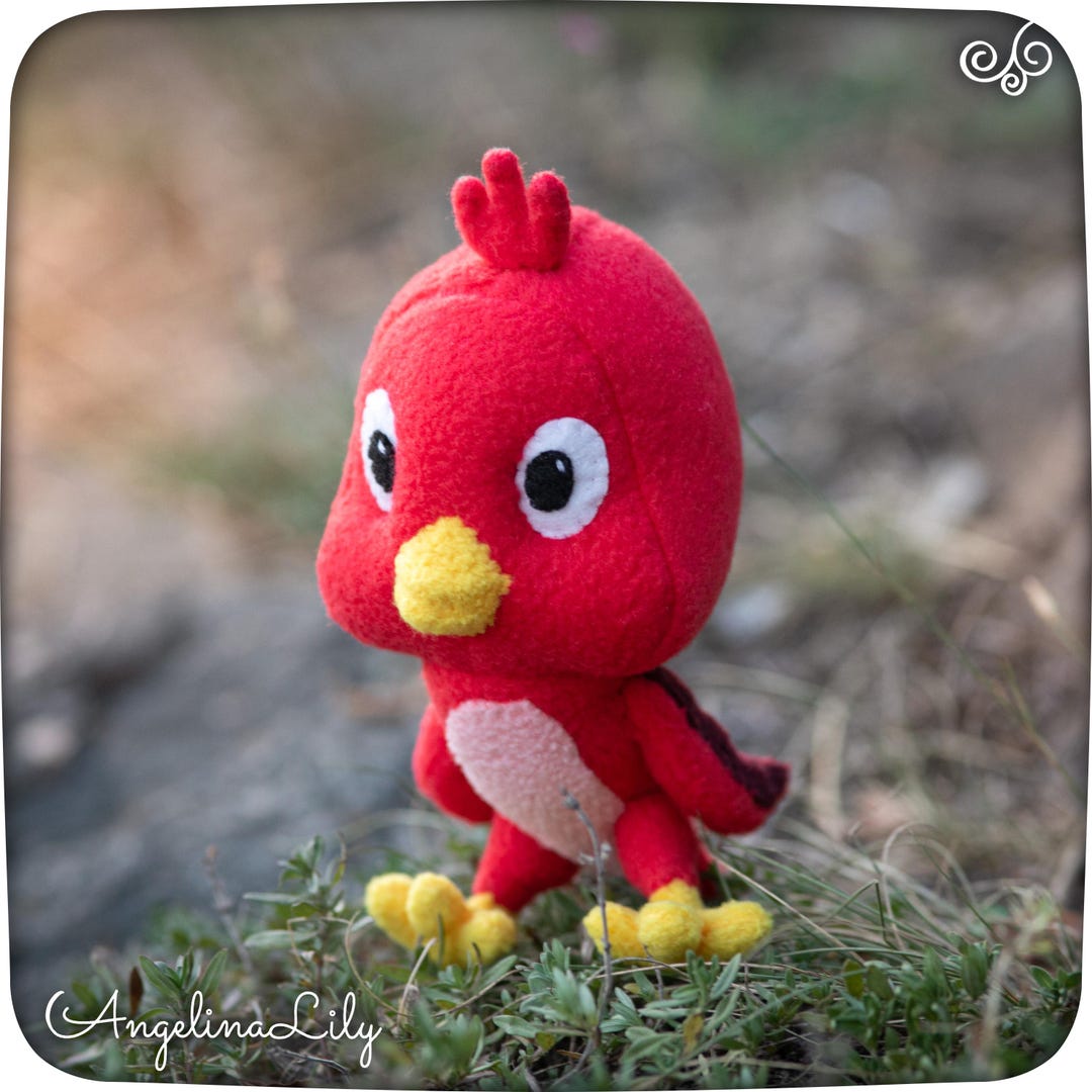Baby Red Bird Plushie, Baby Bird Plush, Handmade Stuffed Animal, 5.7 ...