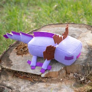 Axolotl Plush, Game Plushie, Violet Axolotl, Handmade Decoration, 12in ...
