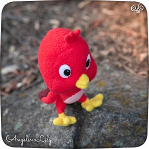 Baby Red Bird Plushie, Baby Bird Plush, Handmade Stuffed Animal, 5.7 ...