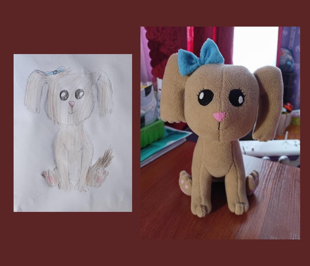 Plush From Drawing, Kids Drawing Stuffed Animal, Doll From Child's ...