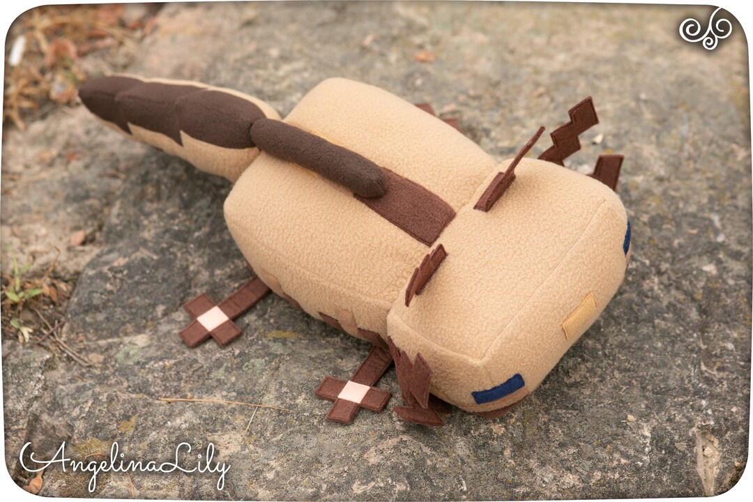 Axolotl Plushie Game Plush, Brown Axolotl, Handmade Stuffed Animal ...
