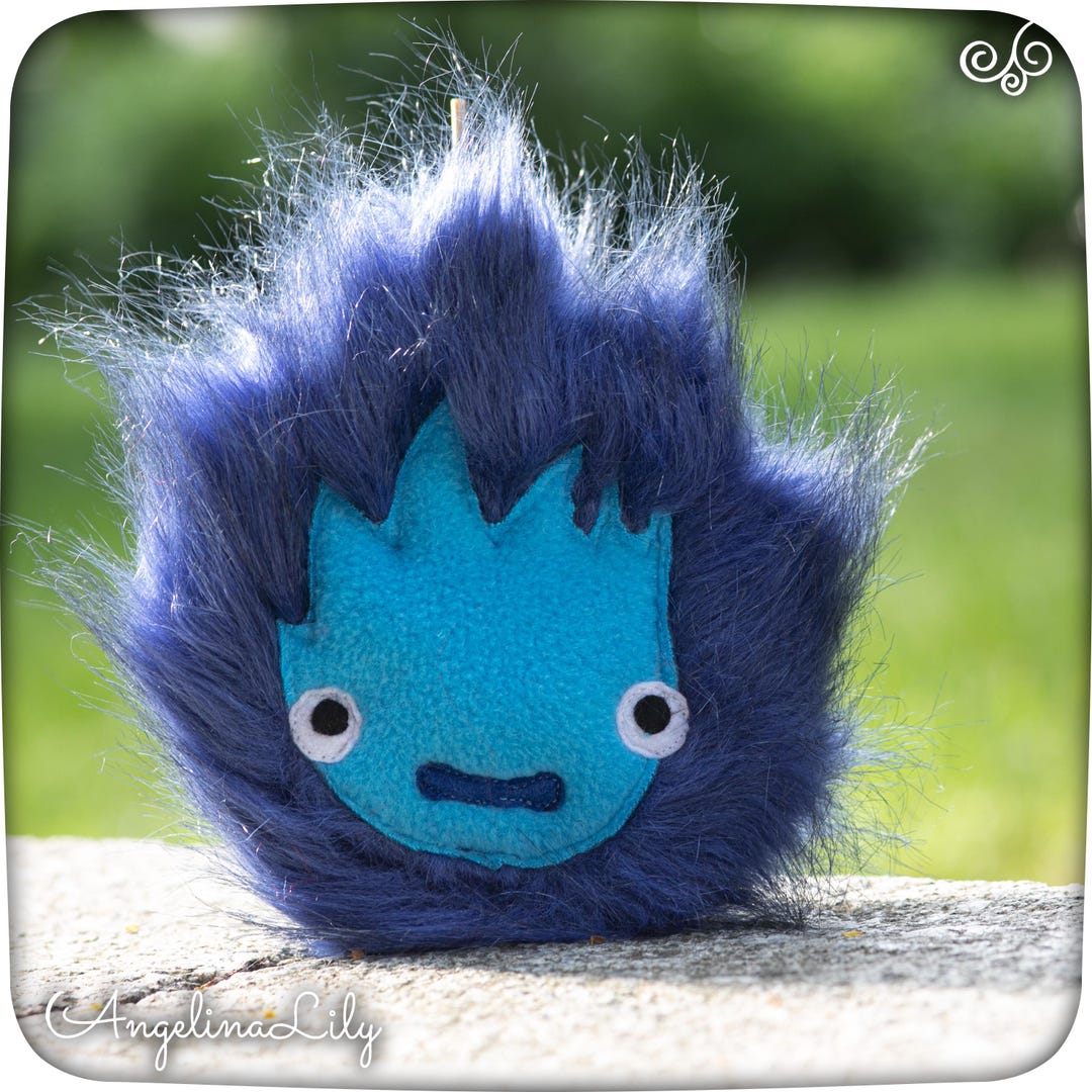 Blue Calcifer Plush, Howl's Moving Castle Inspired, Fire Demon Plushie ...