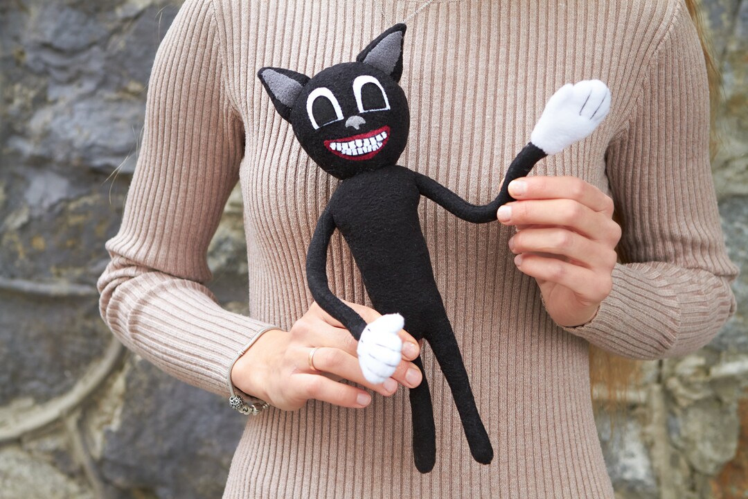 Cartoon Cat Plush Handmade Toy With Wire in Hands, Cartoon Cat Toy ...