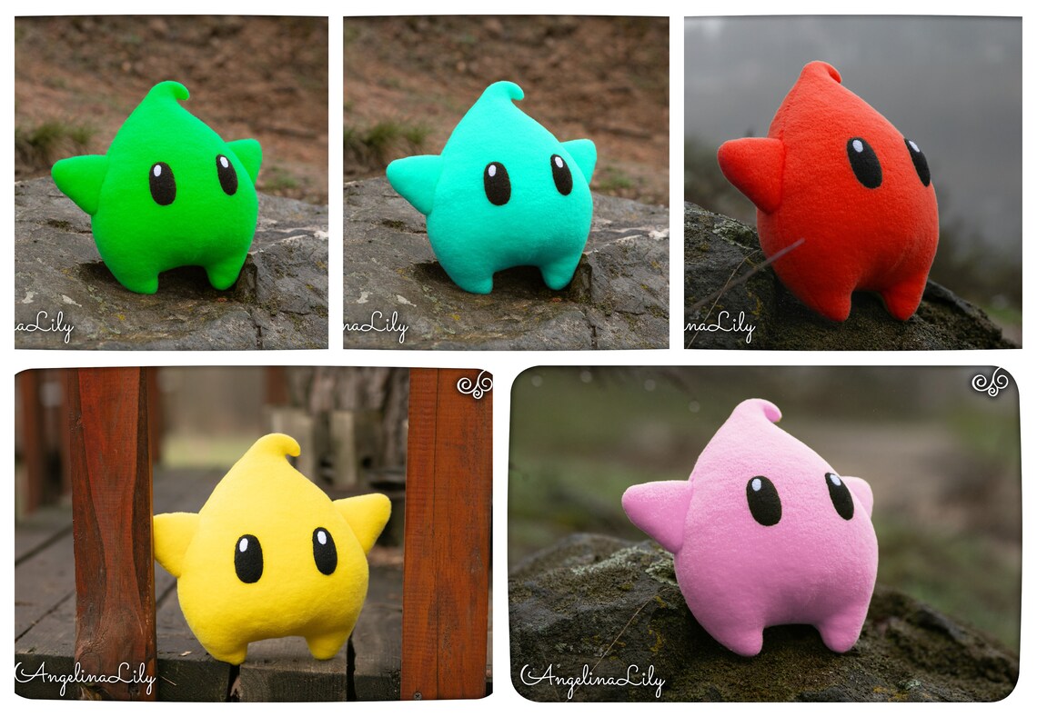 Luma Plush Green Soft Star Two Sizes Handmade Plushie Made - Etsy