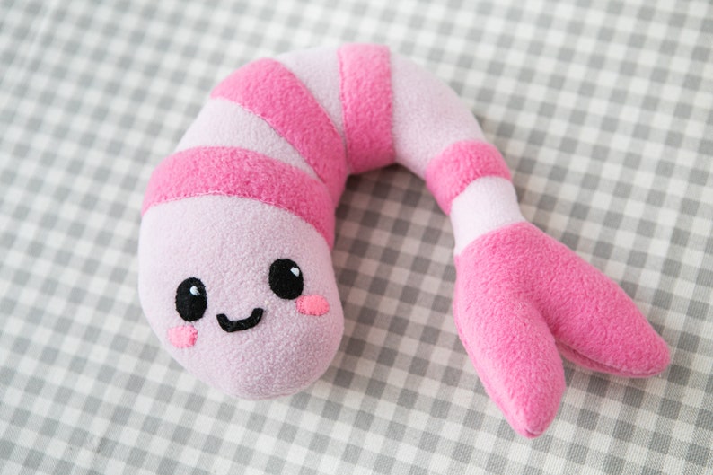 Kawaii Shrimp Plush Prawn Kawaii Plushie Handmade Soft - Etsy