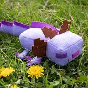 Axolotl Plush, Game Plushie, Violet Axolotl, Handmade Decoration, 12in ...