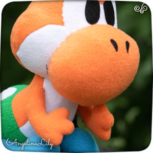 Orange Baby Yoshi Plushie, Yoshi Dinosaur, Orange Yoshi, Handmade ...