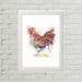 Cockerel Water Colour Print Cockerel Watercolour Painting Print ...