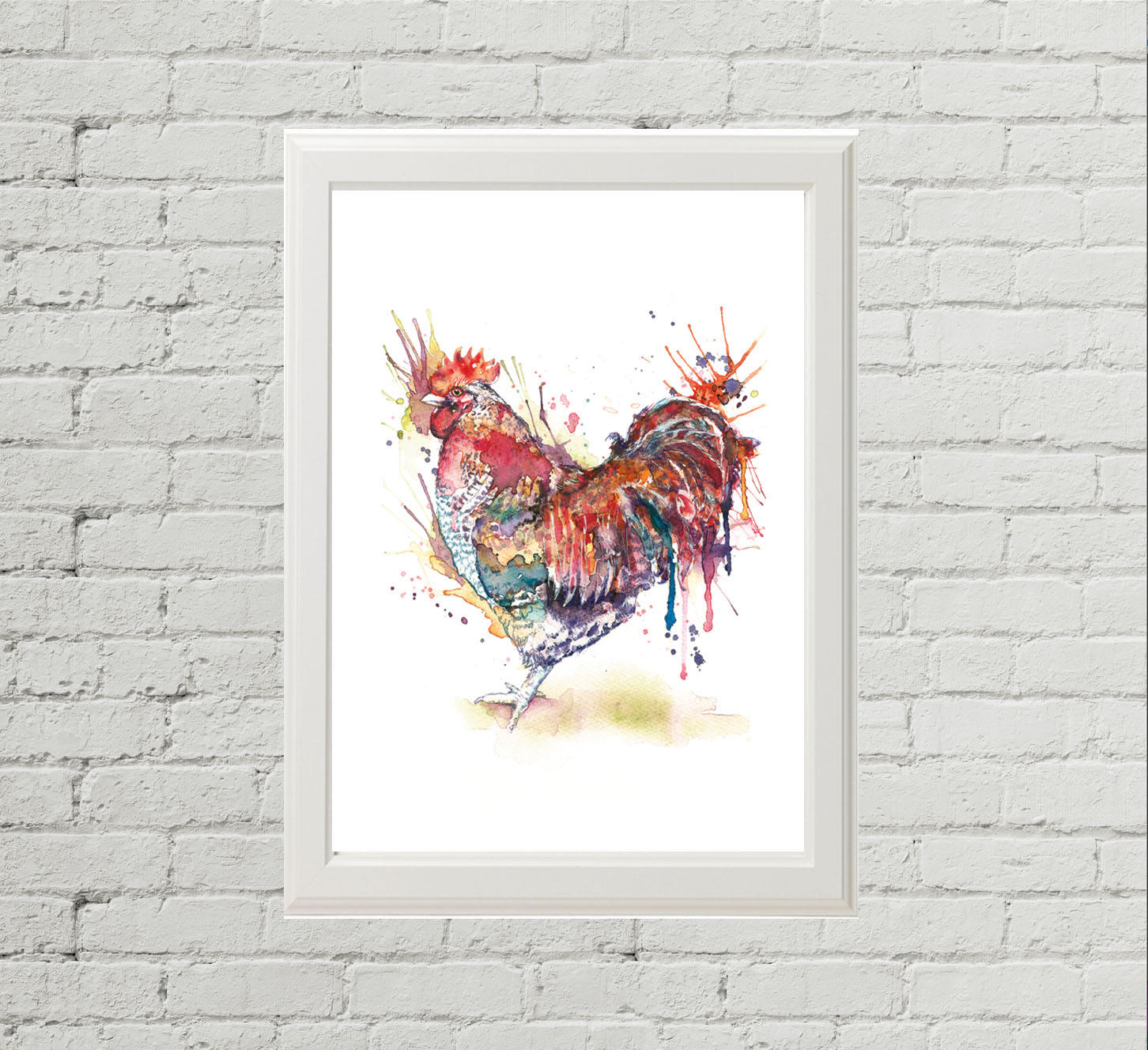 Cockerel Water Colour Print Cockerel Watercolour Painting Print ...