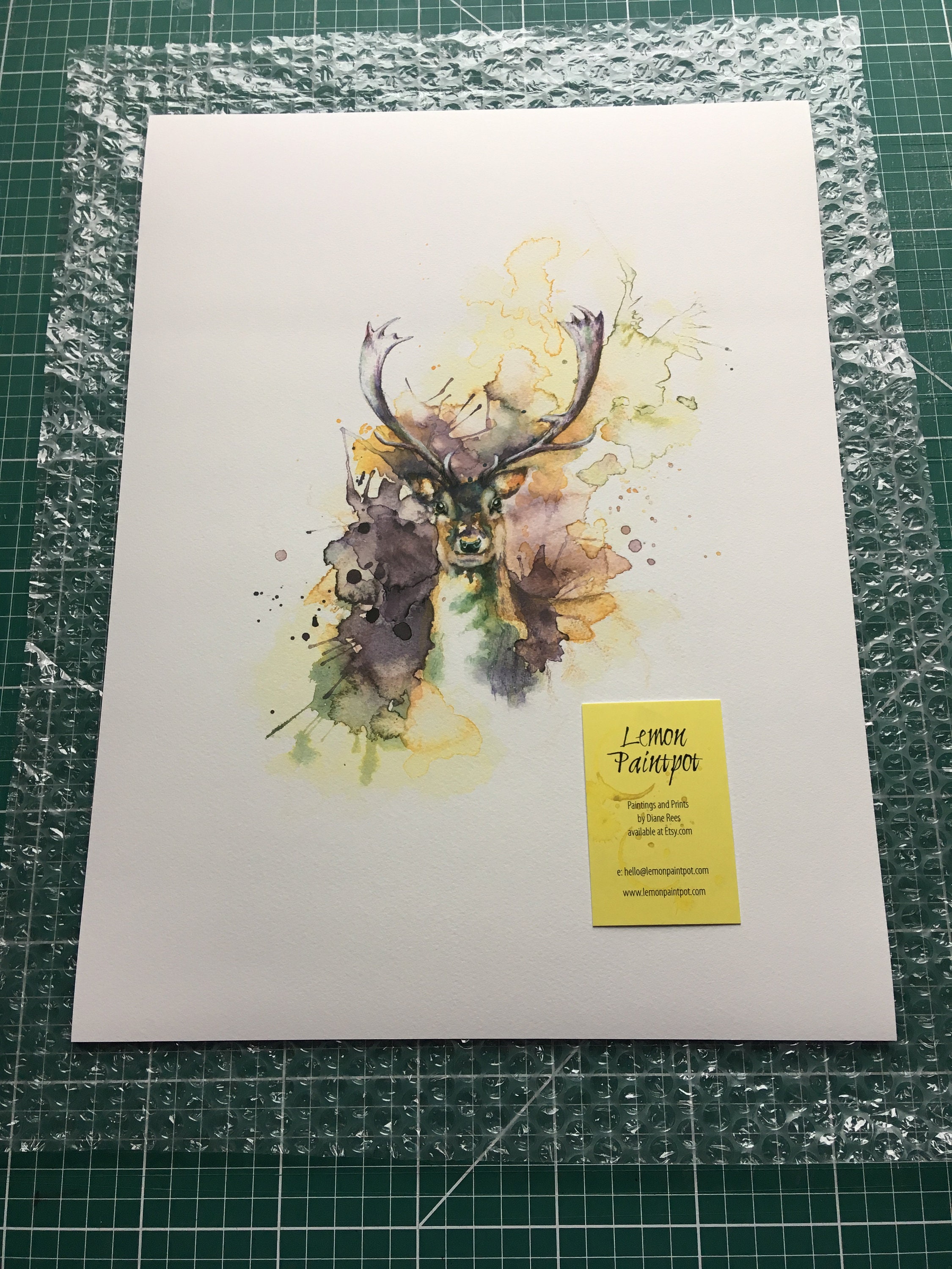 Stag Art Print, Stag Illustration, Stag Painting, Deer Print, Stag Wall ...