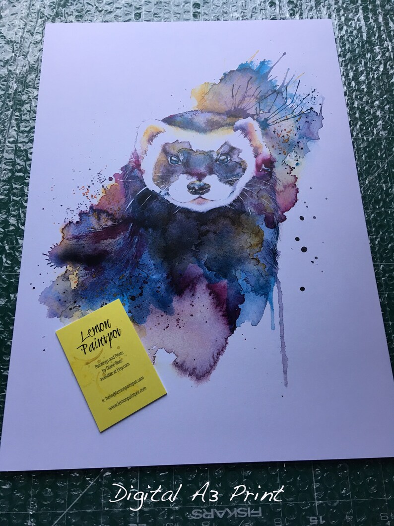 Polecat Painting print Watercolour polecat painting print | Etsy