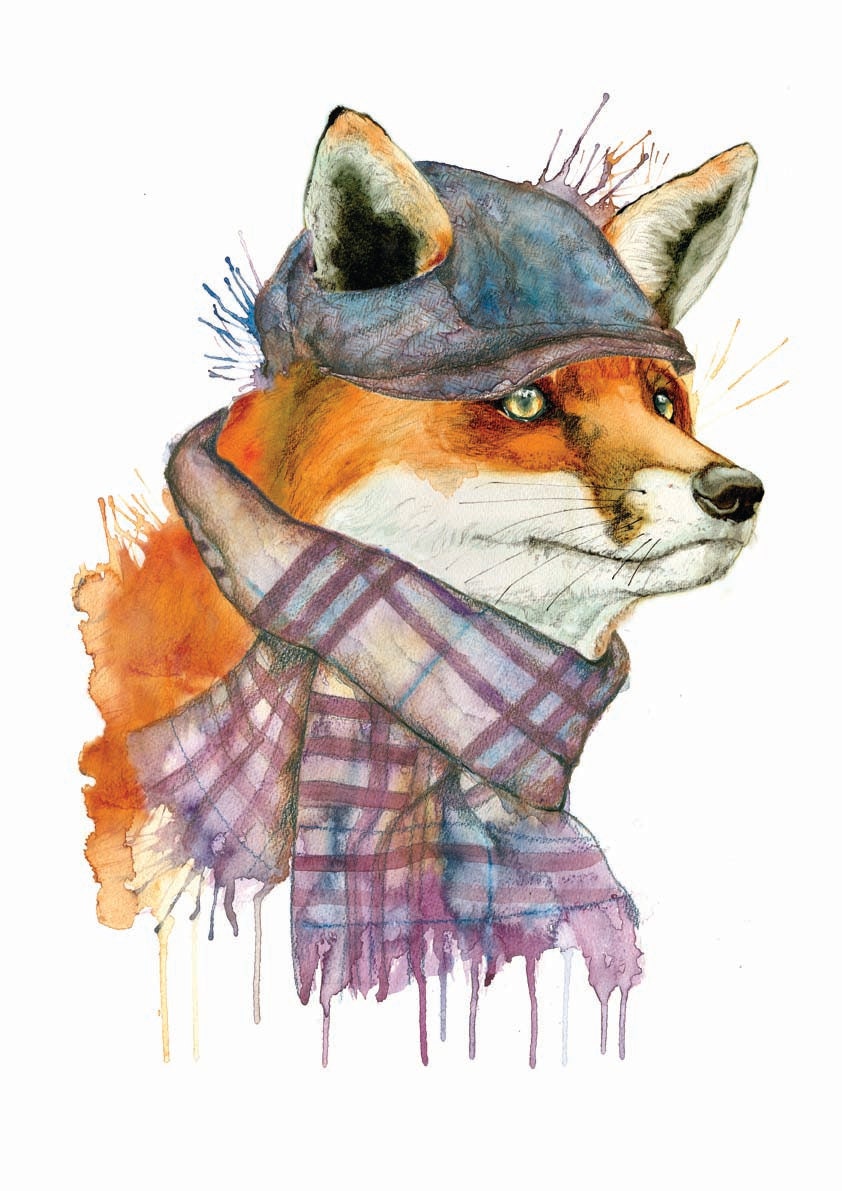 Fox Print Fox Water Colour Print Original Fox Water Colour - Etsy UK