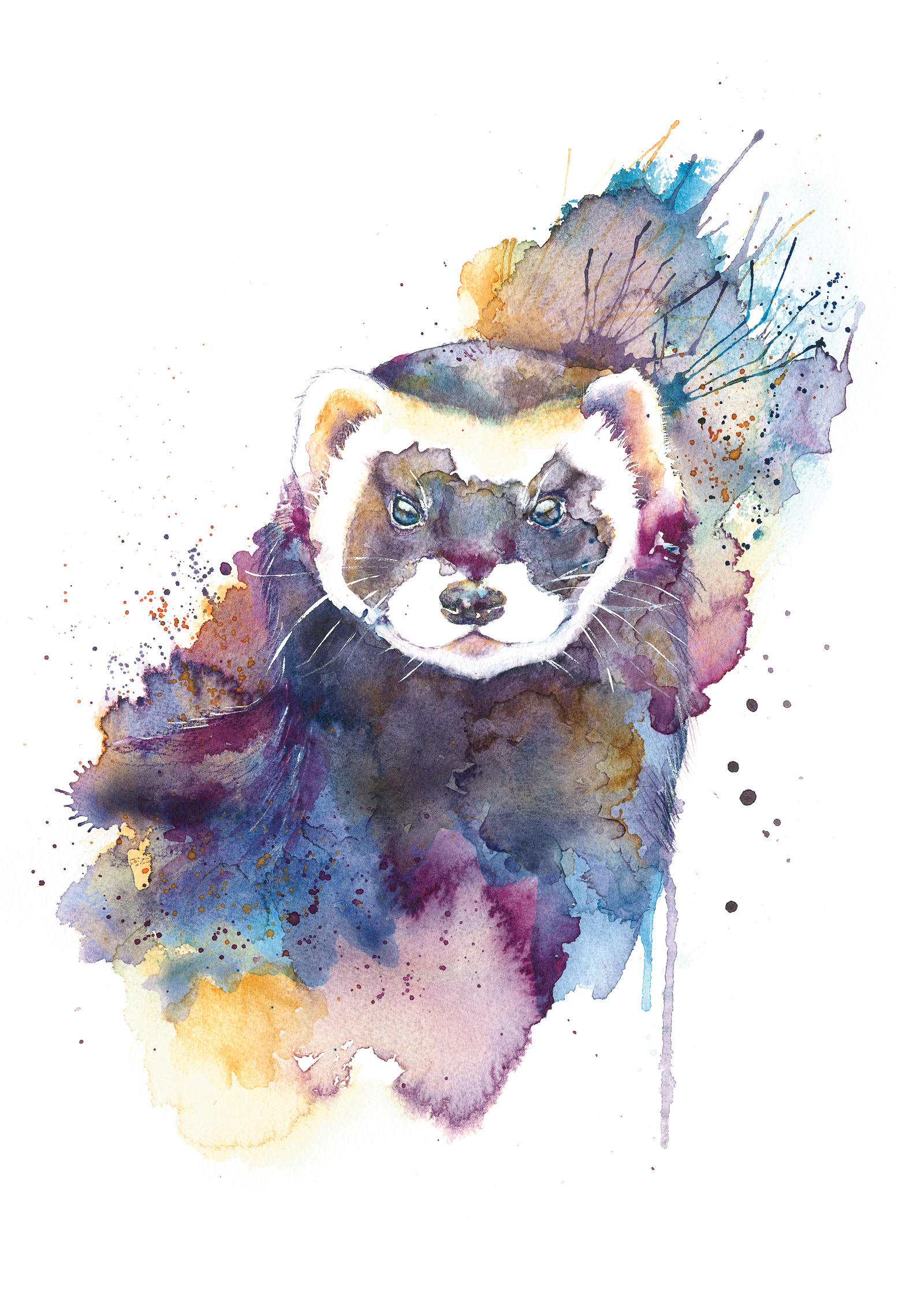 Polecat Painting Print Watercolour Polecat Painting Print - Etsy