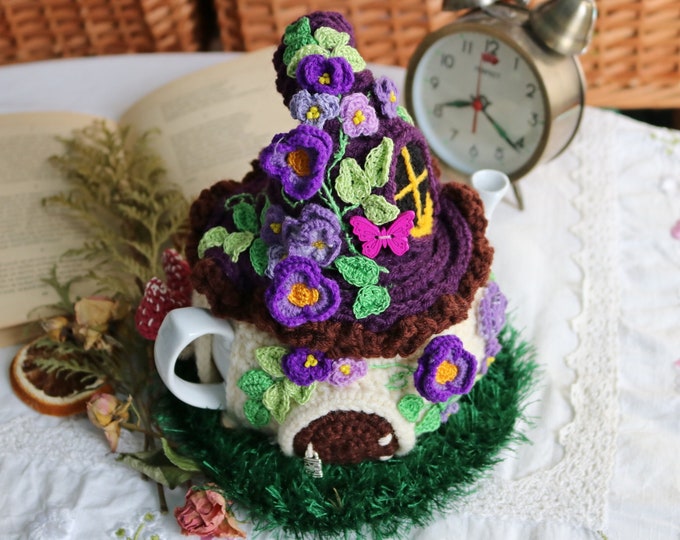 Fairy-tale House Tea Cozy With Flowers Fairy House Teapot - Etsy