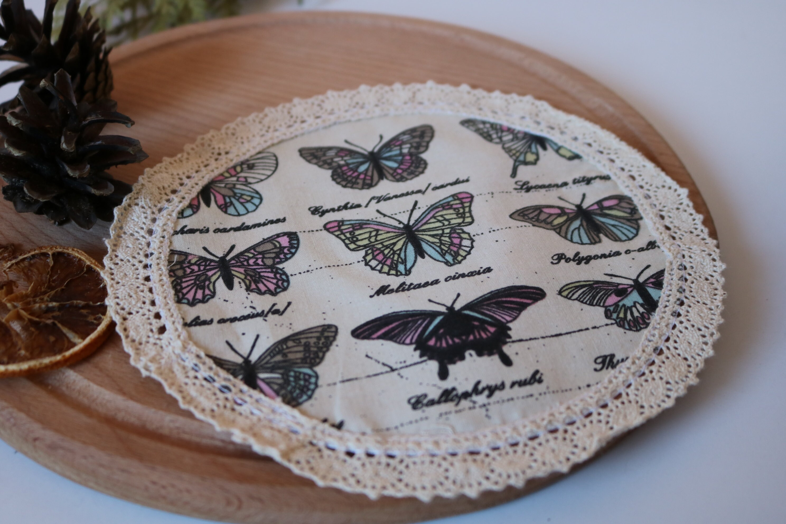 Cottagecore Cotton Jam Jar Lid Covers With Lace, Kitchen Food Storage ...