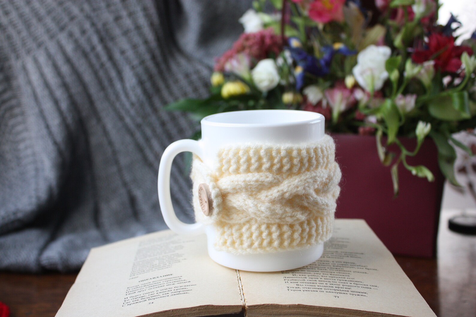 Knit Mug Cosy Mug Cover Cup Cozy Valentine's Day Gift | Etsy