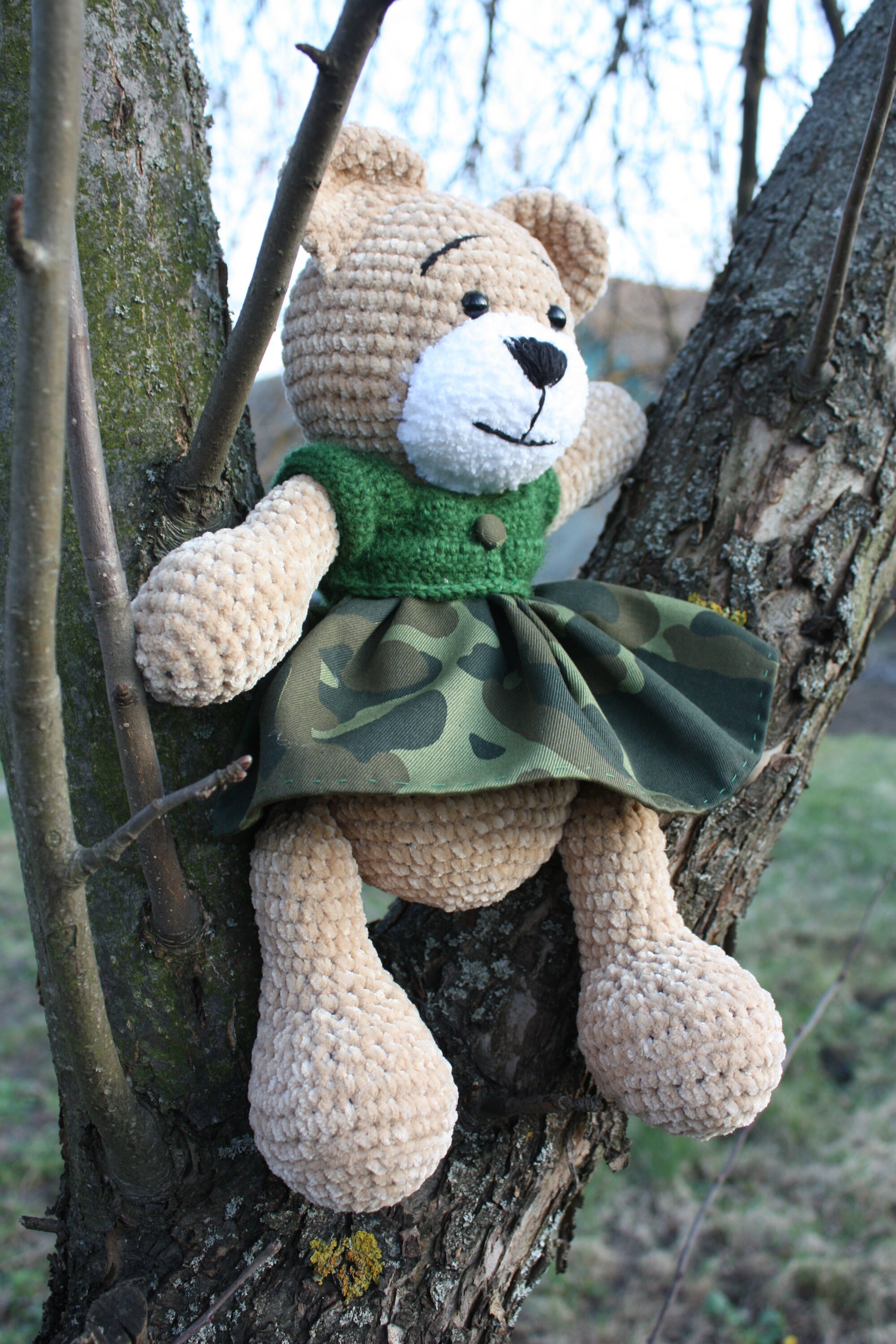 Bear in Dress Crochet Bear Girl Bear Birthday Gift Handmade - Etsy