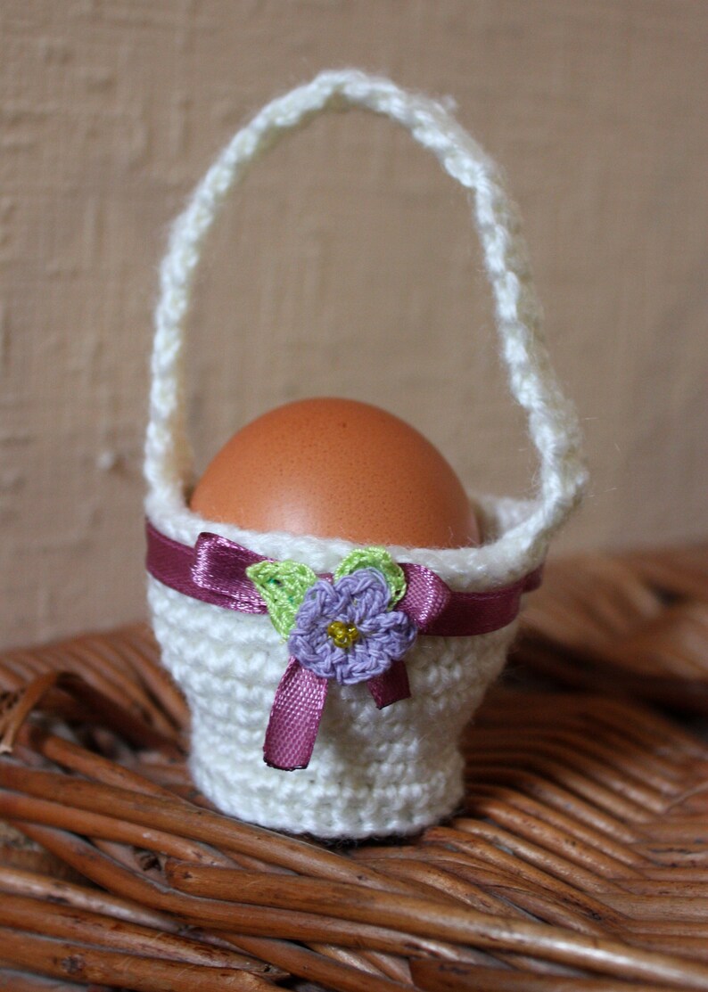 Mini Eggs Basket Crochet Eggs Basket Easter Egg Holders | Etsy