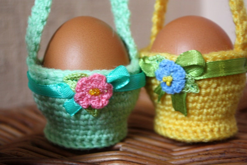 Mini Eggs Basket Crochet Eggs Basket Easter Egg Holders - Etsy