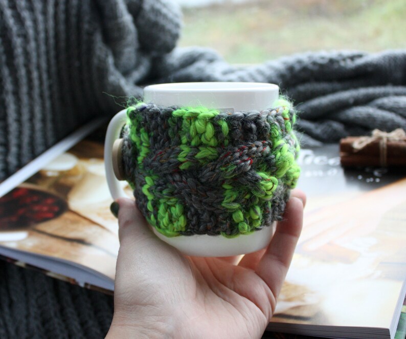 Multicolored Knit Mug Cozy, Knitted Mug Cosy, Knitted Mug Warmer, Mug ...