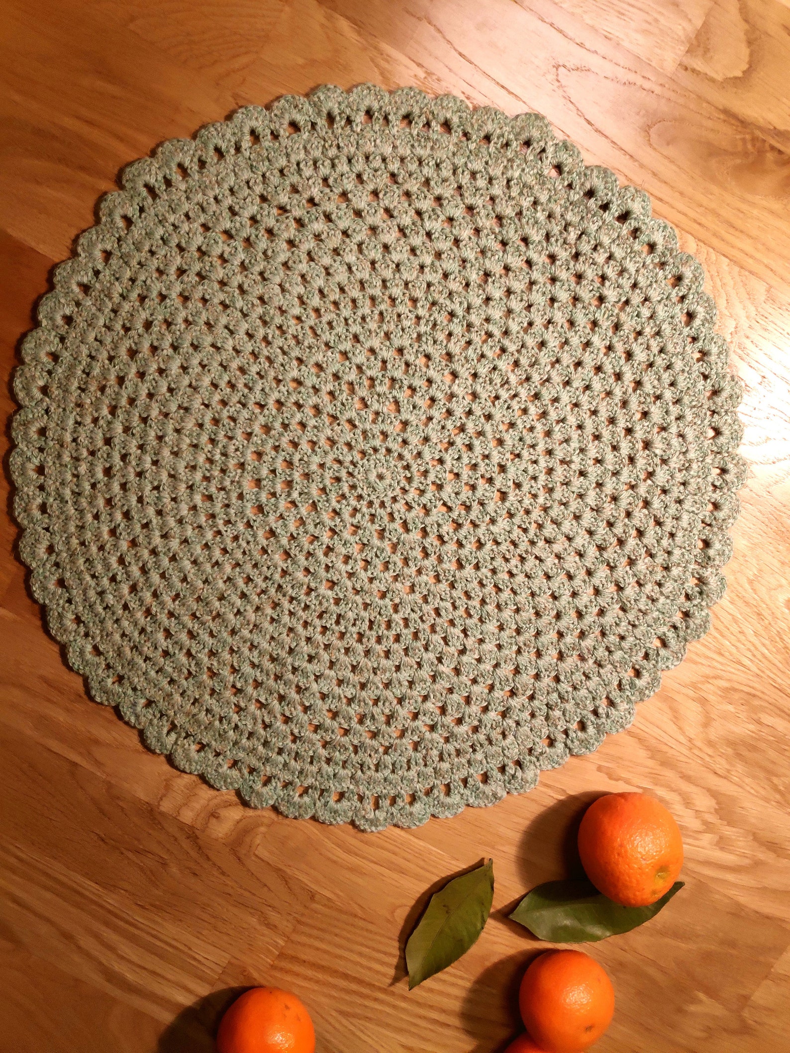 Crocheted Napkins for Table Setting Green Coasters Under the | Etsy