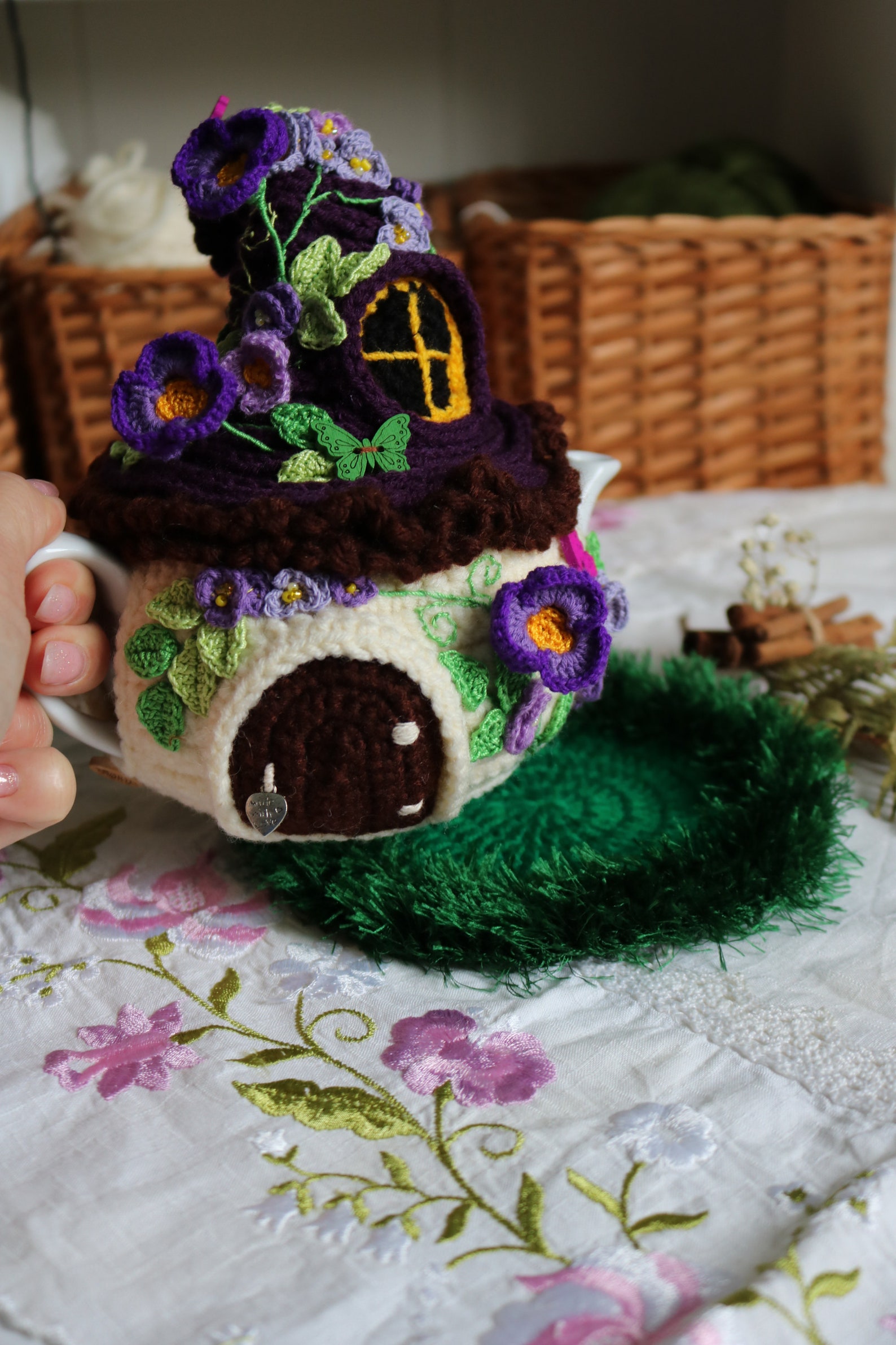 Fairy-tale House Tea Cozy With Flowers Fairy House Teapot - Etsy