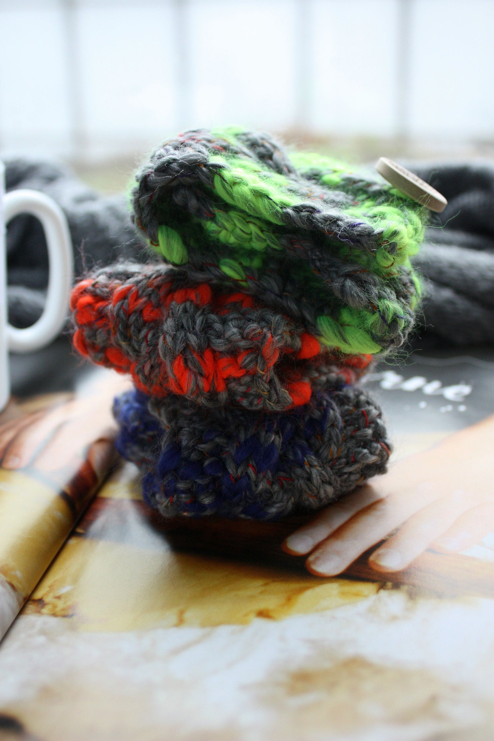 Multicolored Knit Mug Cozy Knitted Mug Cosy Knitted Mug - Etsy