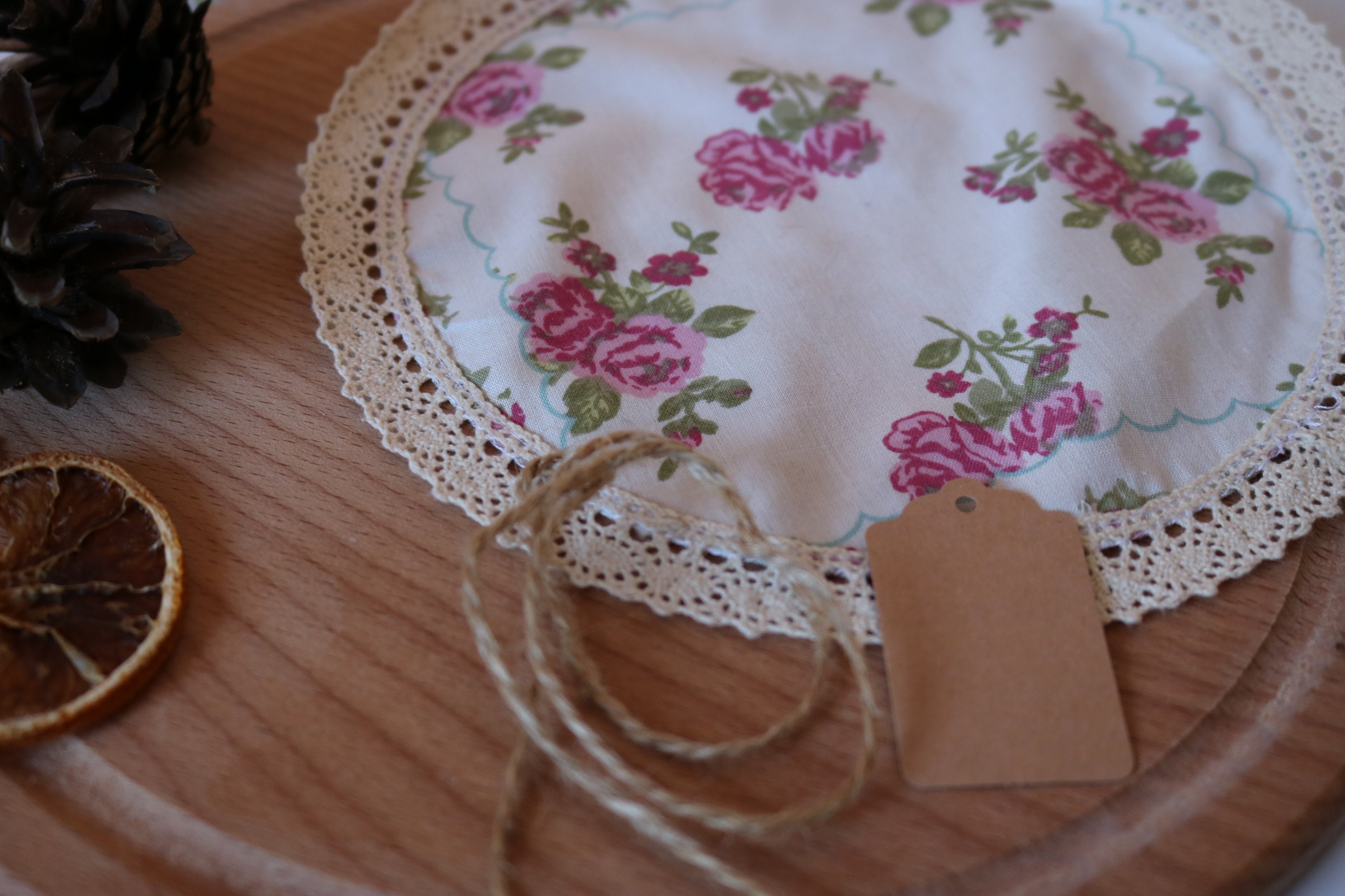 Cottagecore Cotton Jam Jar Lid Covers With Lace, Kitchen Food Storage ...