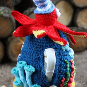 Nautical Tea Cover, Crochet Tea Cozy, Red Octopus, Seaside Tea Warmer ...