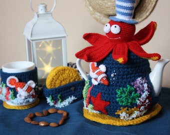 Crochet Tea Cosy Red Tea Cover Flower Tea Cozy Tea Warmer - Etsy UK