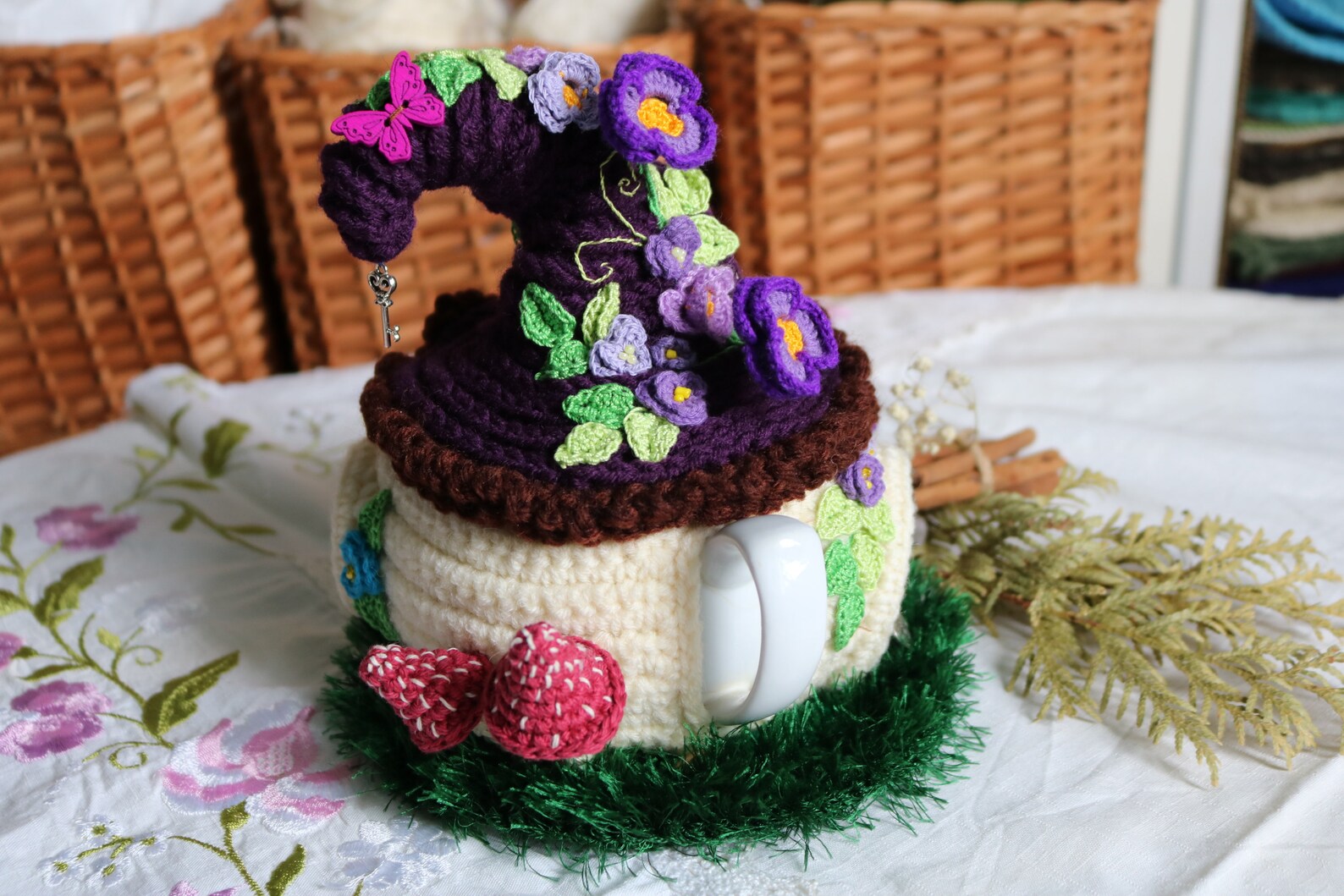 Fairy-tale House Tea Cozy With Flowers Fairy House Teapot - Etsy